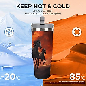 SYJTGDE Large Capacity Car Cup Horses Red Glowing Clouds Fashionable Upgrade Car Cup Advanced And Beautiful Travel Cup