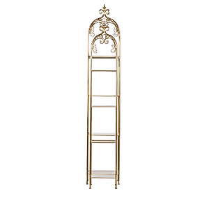 Deco 79 Contemporary Metal Shelving Unit, Set of 2 74", 65"H, Gold