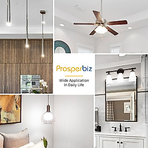 Prosperbiz E12 60W Equivalent LED Light Bulbs, A15 6W Ceiling Fan Light Bulbs Daylight White 5000K, Candelabra Base Globe Shape LED Bulbs, Not Dimmable, 600 Lumen, Pack of 3