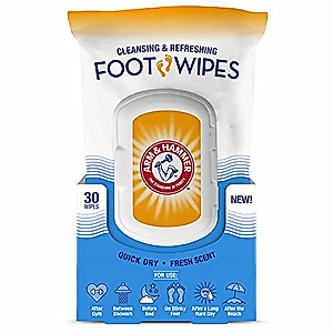 Arm and Hammer Foot Wipes, Cleansing & Refreshing Quick-Dry Wipes, Odor Remover Textured Foot Wipes, Smelly Feet to Fresh Feet Foot Wipe, Feet Wipes Dry Skin, 1 pouch (30 wipes)