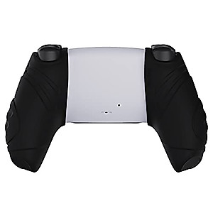 PlayVital Guardian Edition Ergonomic Soft Controller Silicone Case Grips for ps5 Compatible with Charging Station Rubber Protector Skins with Thumbstick Caps for ps5 Controller - Black