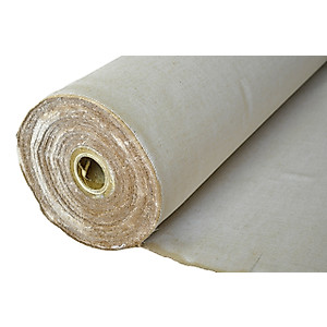 AK-Trading 60" Wide Burlap and Cotton Blend Natural Lint Free Linen Burlap Fabric for Crafts & Decoration (60" Wide x 1 Yard Long)