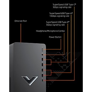 HP Victus 15L Gaming Desktop Computer, NVIDIA GeForce RTX 2060 Graphics, 12th Gen Intel Core Processor, 8 GB SDRAM, 512 GB SSD, Windows 11 Home OS, QuickDrop, Wi-Fi & Bluetooth (TG02-0020, 2022)