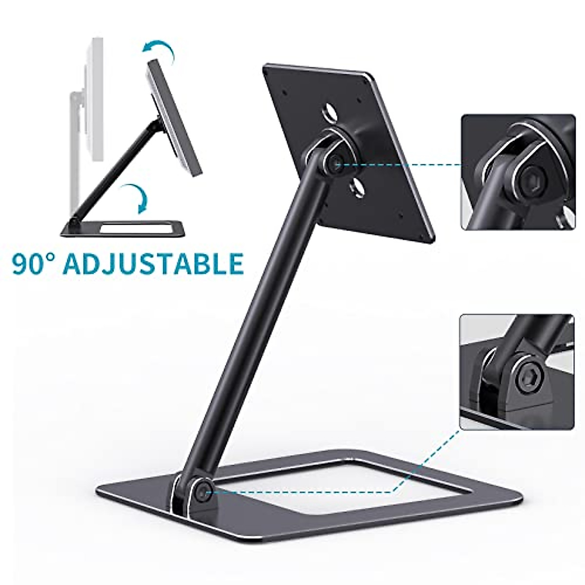 Letlar Echo Show 15 Stand Adjustable, Show 15 Mount with 360° Rotation Plate, Tilt Stand for Echo Show 15 Smart Display, Whole Aluminum, Hold The Device Stably