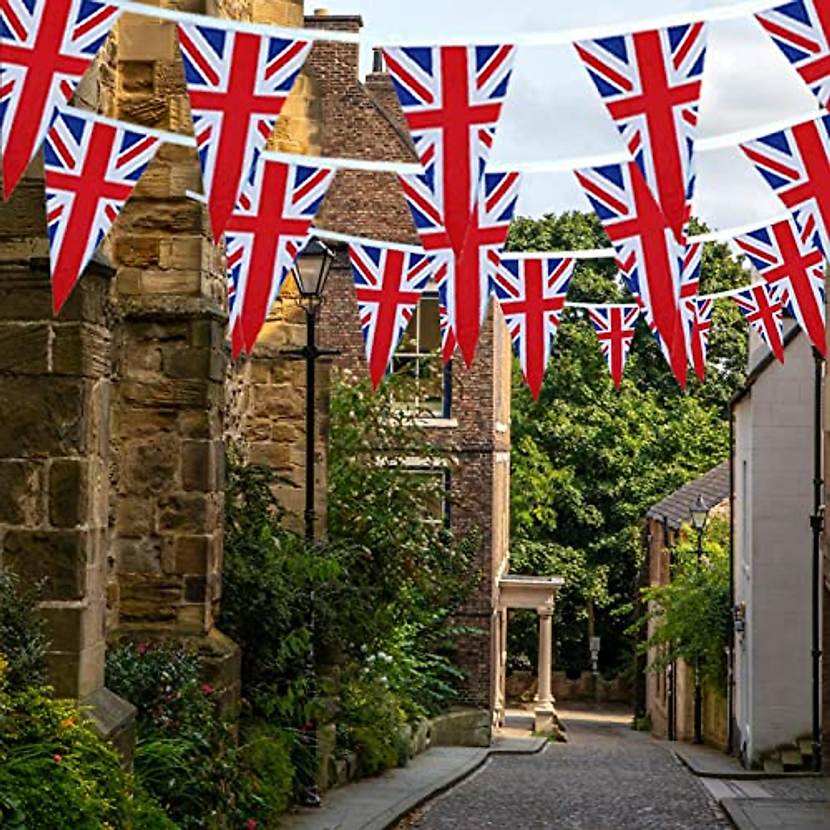 Uwariloy 23/26ft Union Jack Bunting Banner with 20 | 25 Triangle Flags for Queen Plati-num Jubilee Decorations, Royal Events Patriotic Street Party Decorations