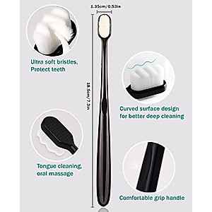 GoldDawn Extra Soft Toothbrush for Sensitive Teeth and Gums，Micro Fur Manual Toothbrush with 20000 Ultra Soft Bristle, Excellent Cleaning Effect， Perfect for Adults & Kids (6 Pack White Bristles)