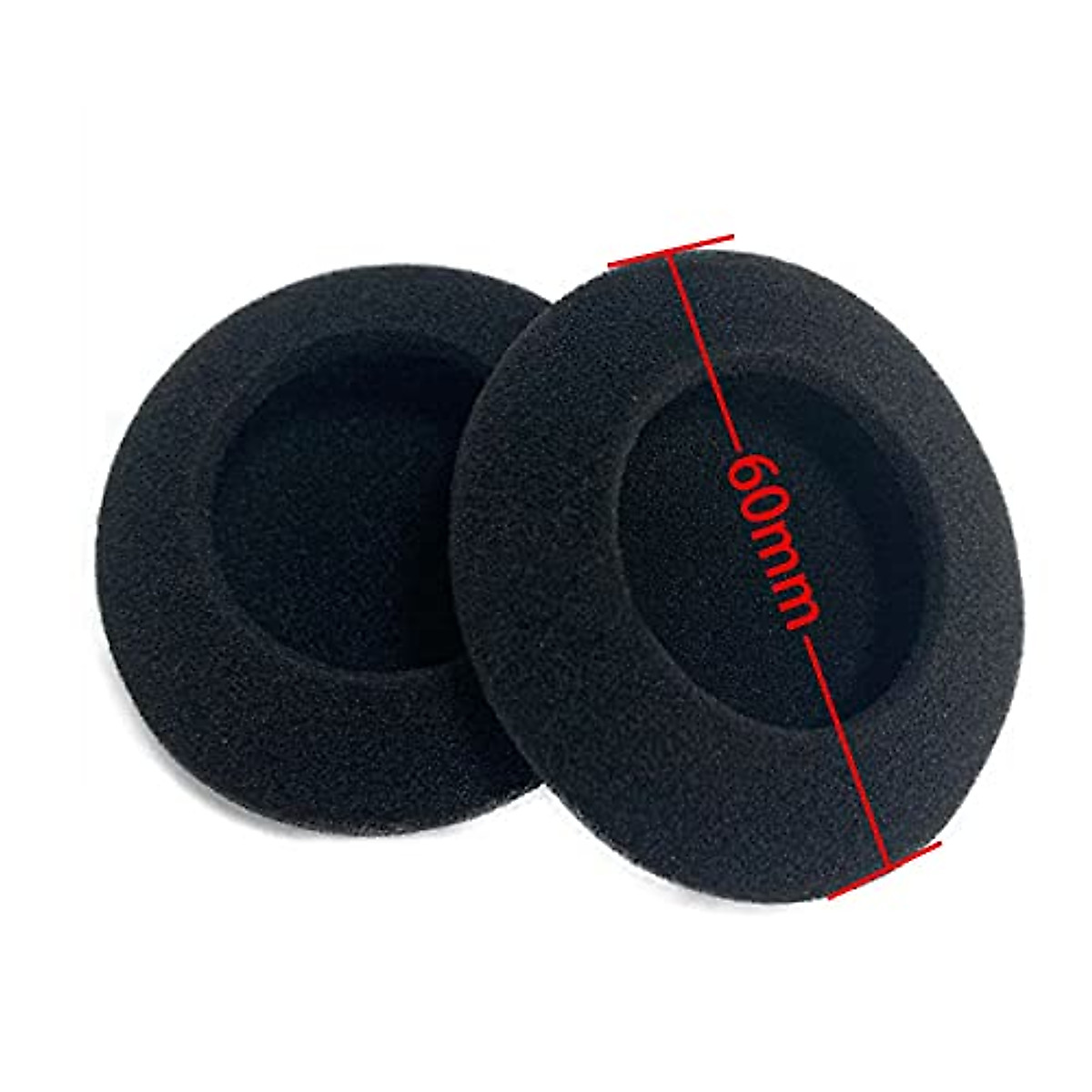 [10 Packs] Foam Ear Cushion Cover,2.3inch/60mm Foam Earpads Ear Pad Cushion Cover,Universal Replacement Durable Lightweight Black Windshield Headphones Noise Prevention Ear Cap Ear Pad Cover Black