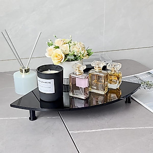 Acrylic Corner Riser Tray for Bathroom Counter, Bathroom Kitchen Corner Tray Display Stand, Black