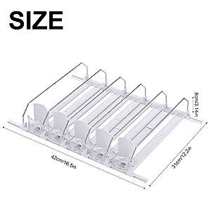 Mokylor Drink Dispenser for Fridge, 3 Row Self-Pushing Soda Can Organizer for Refrigerator, Width Ajustable Beverage Pusher Glide Beer Pop Can Water Bottle Storage for Pantry
