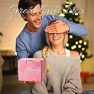 Coffee Mug Warmer & You are Awesome Mug Set, Electric Cup Warmer for Desk Office Home, Beverage Warmer with 2 Temperature Setting, 8-Hours Auto Shut Off, Best Birthday Gift Ideas for Women