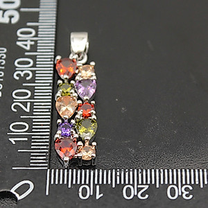 Multi Gemstone Pendants Garnet Amethyst Morganite Peridot Promise Wedding Party Necklaces Pendants (Silver Color)