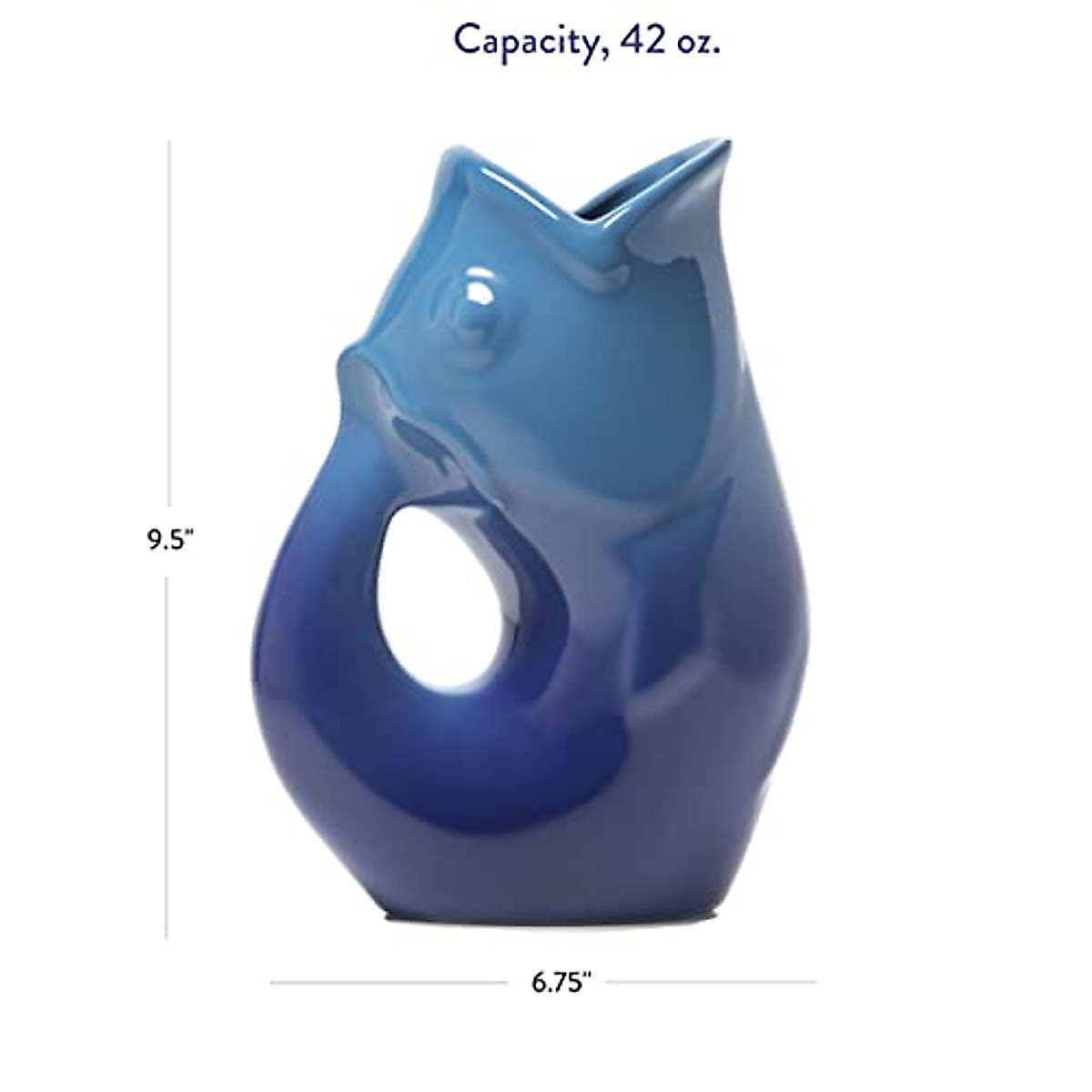 Gurgle Pot Fish Pitcher - Ombre Dark Gradient Blue