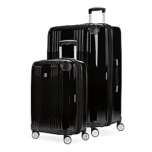 SwissGear 7786 Hardside Expandable Luggage with Spinner Wheels, Black, 2 Piece Set (20/27)