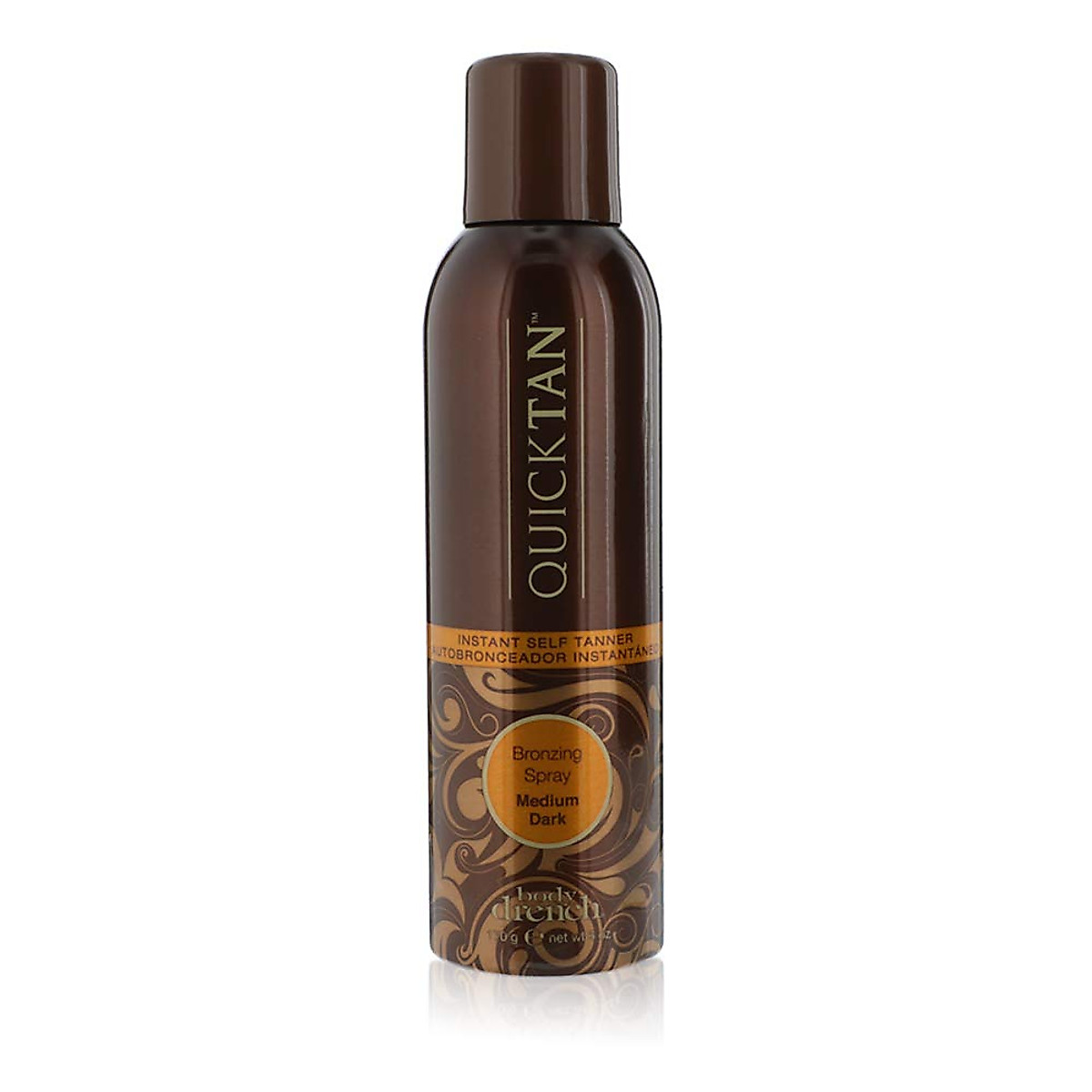 Body Drench QuickTan Instant Self Tanner Bronzing Spray, Salon-Quality Medium/Dark Tan, Streak-Free, Tinted Formula, 6 oz, 1-pack