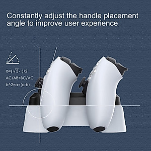 Charging Station for PS5 Controller,Dual Controller Fast Charging,Approx. 3H Charging Time with LED Indicator,5.1V Fast Charging AC Adapter for PS5 Controller Dual Charging Dock(White)