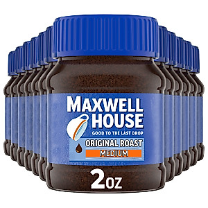 Maxwell House Original Medium Roast Instant Coffee (2 oz Jars, Pack of 12)