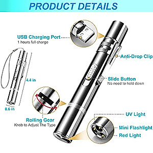 Cat Toys,Laser Pointer Cat Toy,Cat Pointer Toy,Long Range 7 Modes Lazer Projection Playpen for Kitten Outdoor Pet Chaser Tease Stick Training Exercise,USB RechargeSmall Laser Presentation Clicker Pen