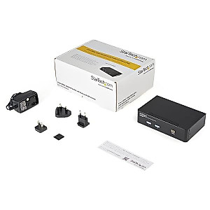 StarTech.com 2 Port USB HDMI KVM Switch with Audio and USB 2.0 Hub - 1080p (1920 x 1200), Hotkey Support - Dual Port Keyboard Video Monitor Switch (SV231HDMIUA), Black