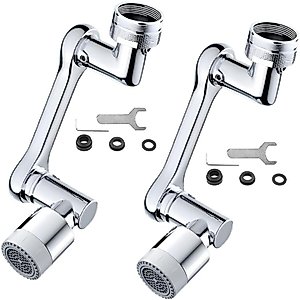 1080°Swivel Faucet Extender Aerator, Oxygen Enriched Foam, Splash Filter Kitchen Faucet Extender, 4-Tier Net Filter with 2 Water Outlet Modes，faucet extender for bathroom sink,faucet aerator（2pcs）