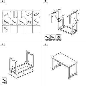 Coral Flower Modern Simple Style Computer Desk, PC Laptop Study Table, Office Desk, Writing Desk, Workstation for Home Office