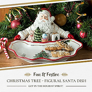 Spode Christmas Tree Gold Collection, Figural Santa Dish, Gold, Holiday Décor, Decoration for Mantel, Candy Bowl, Made of Fine Earthenware, 12.25-Inch