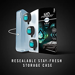 Febreze Unstopables Car Odor-Fighting Car Freshener Vent Clip Fresh, .07 fl oz. Car Vent Clip, Pack of 3