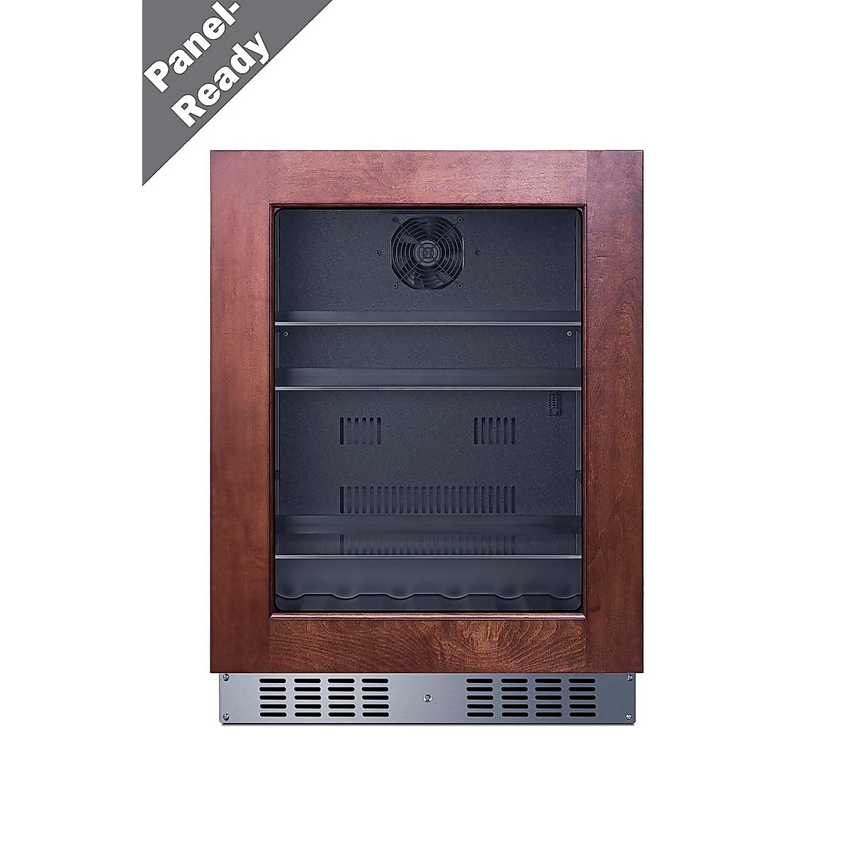 Summit Appliance AL57GPNR Commercial 24" Wide 5.0 Cu.Ft. Built-in Undercounter ADA Compliant Beverage Center with Panel-ready Glass Door, Black Cabinet, Factory Installed Lock and Digital Controls