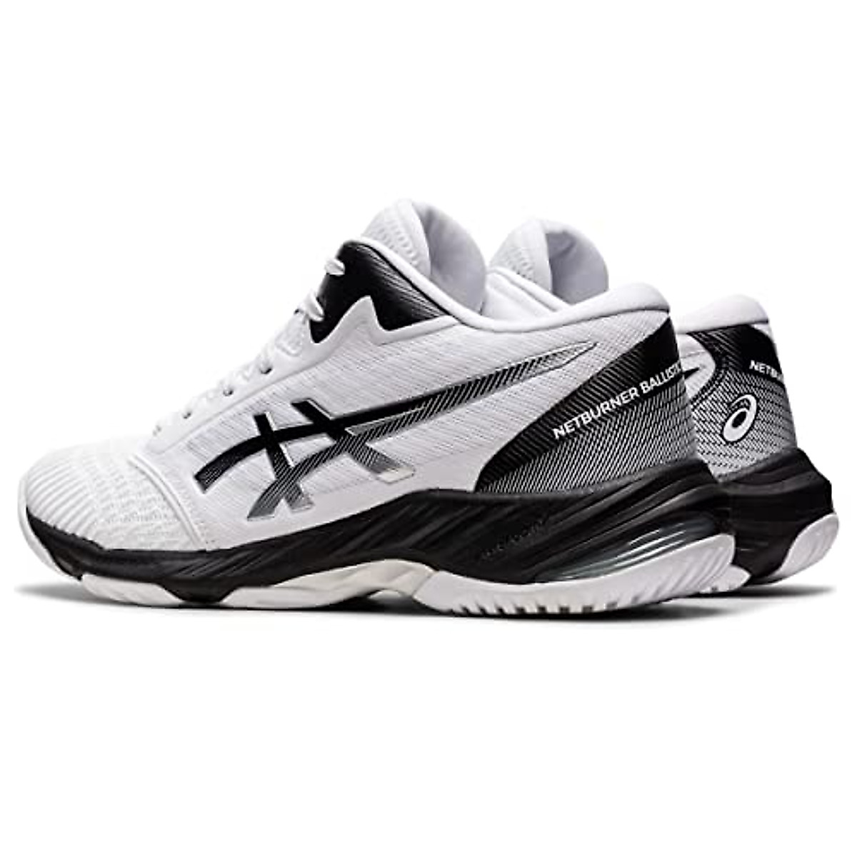 ASICS Men's Netburner Ballistic FlyteFoam Mid Top 3 Volleyball Shoes, 9, White/Black