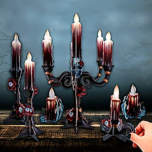 Halloween Rose Skull Candle Party Centerpieces Stand Glowing Candle Table Decorations Wedding Bridal Shower Baby Shower Birthday Cosplay Party Supplies