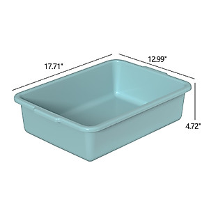 Neadas 13 L Plastic Bus Tubs Restaurant, Utility Bus Box, Mint Green, 4 Packs