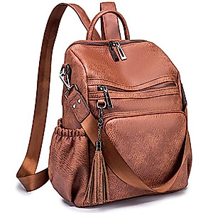 Roulens Women's Fashion Backpack Purses Fashion Leather Large Design Ladies College Shoulder Bags PU Leather Travel bag
