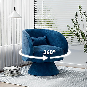 Nolohoo Swivel Accent Chair Set of 2, Upholstered Swivel Cuddle Barrel Sofa Chairs for Living Room, Comfy 360 Degree Modern Round Swivel Armchair for Bedroom, Office, Hotel (Teal, Linen)