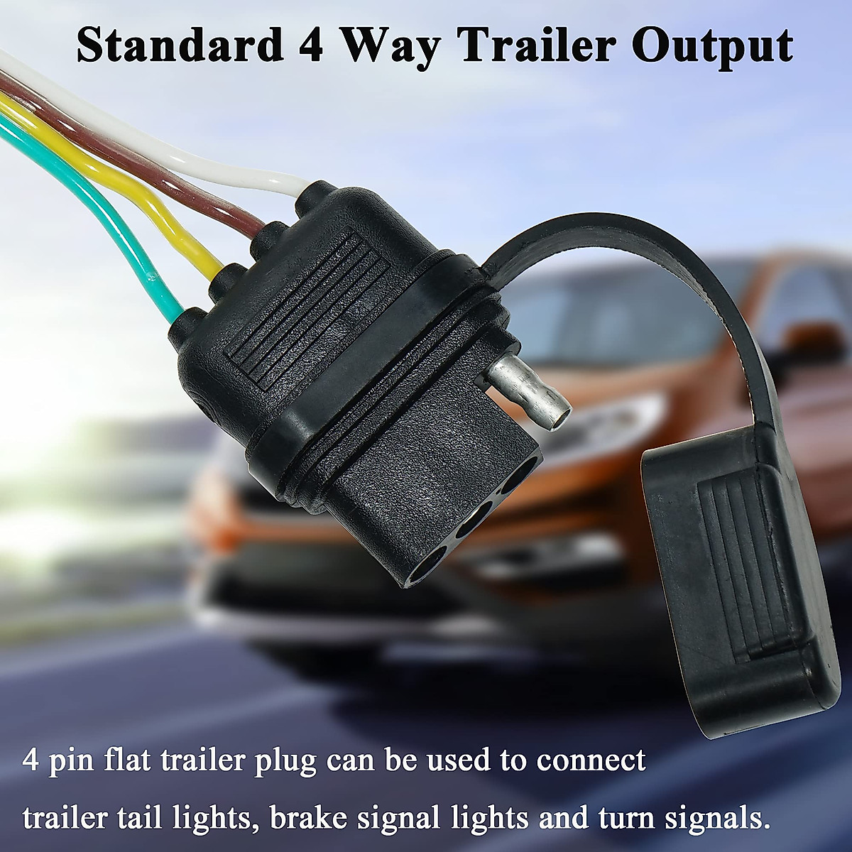 Oyviny Vehicle-Side Custom 4 Way Trailer Wiring Harness 56158 for Honda CR-V 2012-2016, Plug and Play Trailer Hitch Wiring for CRV