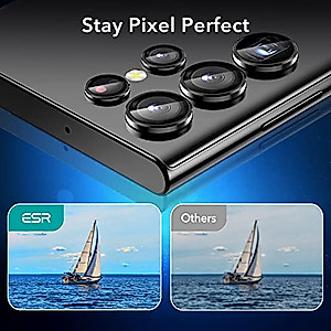 ESR Camera Lens Protector Compatible with Samsung Galaxy S22 Ultra (2022), Scratch-Resistant Ultra-Thin Tempered Glass with Aluminum Edge, Set of 5, Black