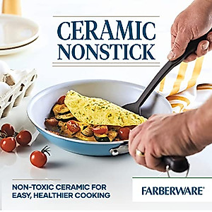 Farberware EcoAdvantage Ceramic Nonstick Frying Pan/Skillet, 10 Inch, Aqua