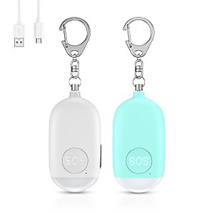 Criacr Safe Sound Personal Alarm, 130dB Rechargeable Safesound Security Alarm Keychain, Emergency Self Defense Alarm with LED Light, for Kids, Women, Elderly (1 Pack-Blue)