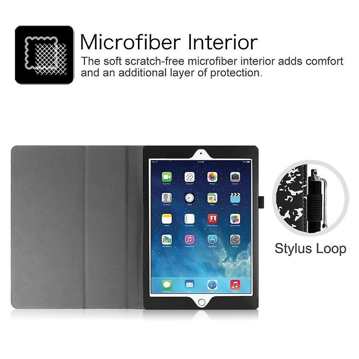 Fintie Folio Case for iPad Mini 3, Mini 1/2 - Slim Fit Case Smart Stand Cover Auto Sleep/Wake Feature, Composition Book Black