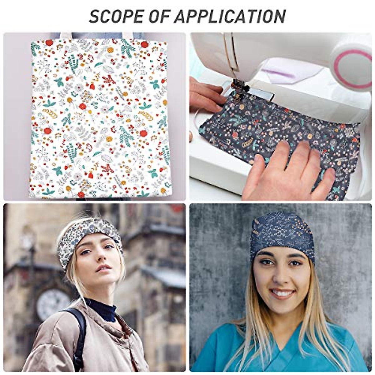 SUPVOX 6pcs Floral Cotton Quilting Fabric Patchwork DIY Flower Pattern Fabric Quilt Squares for DIY Craft Sewing Quilting Scrapbooking