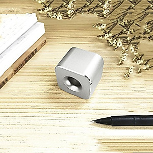 Coideal Silver Pen Stand Holder Aluminum, Mini Toothbrush Stand Base Single Hole for Fountain Pen, Office