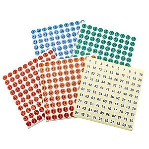 Number Stickers MEETOOT 50 Sheets 5 Colors 1 to 100 Consecutive Number Stickers Self Adhesive 0.4" Round Number Labels