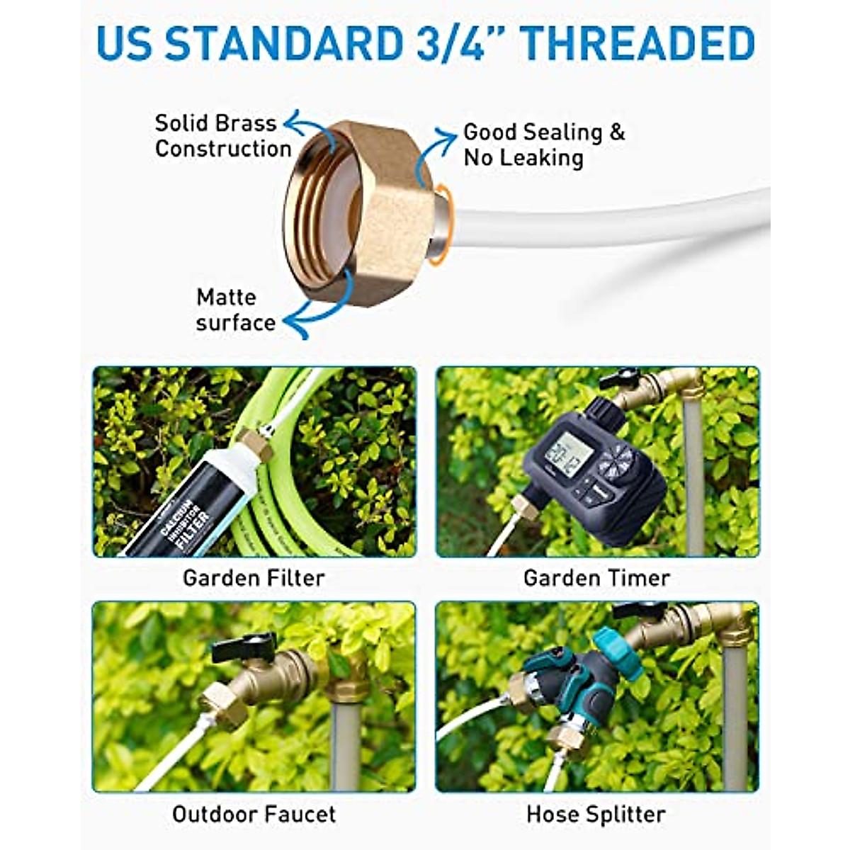 homenote Misting Cooling System 59FT (18M) Misting Line + 16 Brass Mist Nozzles + a Metal Adapter(3/4”) Outdoor Trampoline Sprinkler Mister Patio Garden Greenhouse for Waterpark