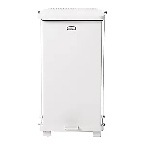 Rubbermaid Commercial Products Defenders Step-On Trash Can with Plastic Liner, 6.5-Gallon, White, Good with Infectious Waste in Doctors Office/Hospital/Medical/Healthcare Facilities