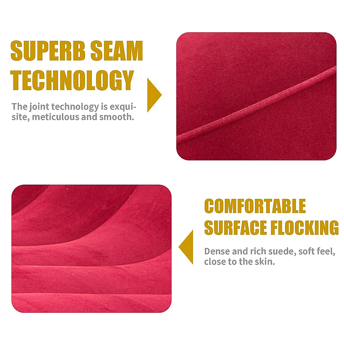 unhg Inflatable Deck Chair with Air Pump, Inflatable Lounger Beach Air Sofa Chair Lazy Lounge Sofa for Indoor Living Room Bedroom, Outdoor Travel Camping Picnic （Red）