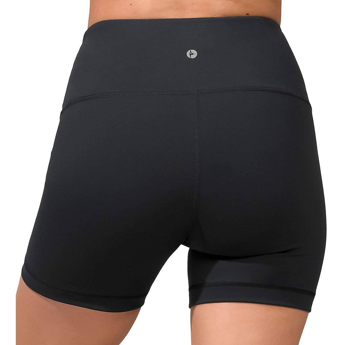 90 Degree By Reflex High Waist Power Flex Yoga Shorts - Tummy Control Biker Shorts for Women - Black 2 Pack - Small