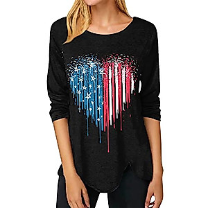 Women's The Fall Top Relaxed Button Tee Button Up Lounge Classic Tunics Button Fly Quintessential (Black, L)