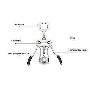 shengshi Wine Opener Zinc Alloy Premium Wing Corkscrew Wine Bottle Opener With Multifunctional Bottles Opener