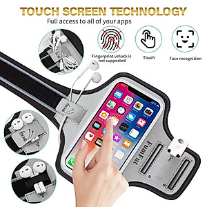 FumFut Water Resistant Cell Phone Armband Case Running Holder for iPhone Pro Max Plus Mini SE(12/11/X/XS/XR/8/7/6/5)Galaxy S Ultra Plus Lite Edge Note (21/20/10/9/8/7/6/5) Adjustable Strap Pocket Key