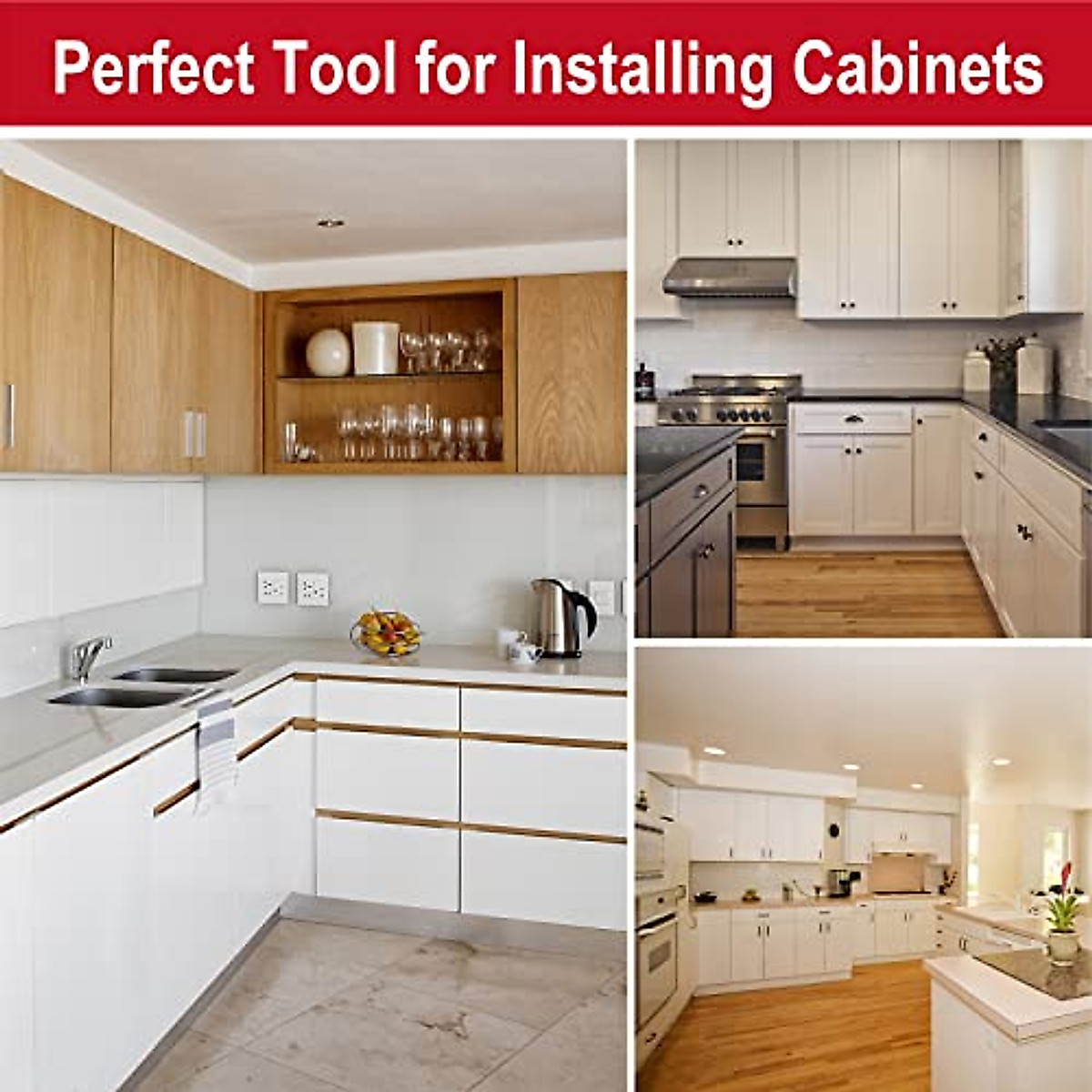 Cabinet Clamps, Cabinet Installation Clamps Cabinetry Clamps Cabinet Face Frame Clamps Cabinet Tools with Two Side Screws and Alignment Plate, 2 Pack, Red