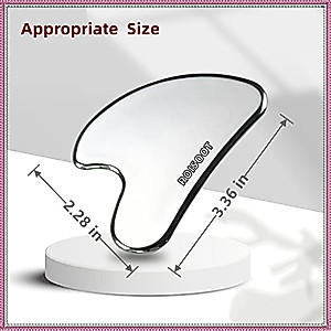 ROISOOT Upgrade Gua Sha Stainless Steel Tool for Face, Massage Scraper for Facial Skin Care (Metallic Luster)