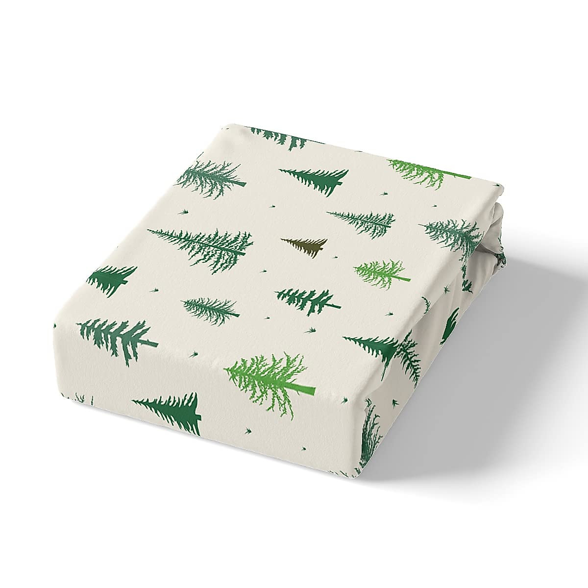 Castle Fairy Christmas Tree Duvet Cover Set Queen Size,Green Pine Bedding Set 3pcs for Kids Teens Girls Boys Room Decor,Nature Plants Comforter Cover Soft Microfiber Quilt Cover with 2 Pillowcases